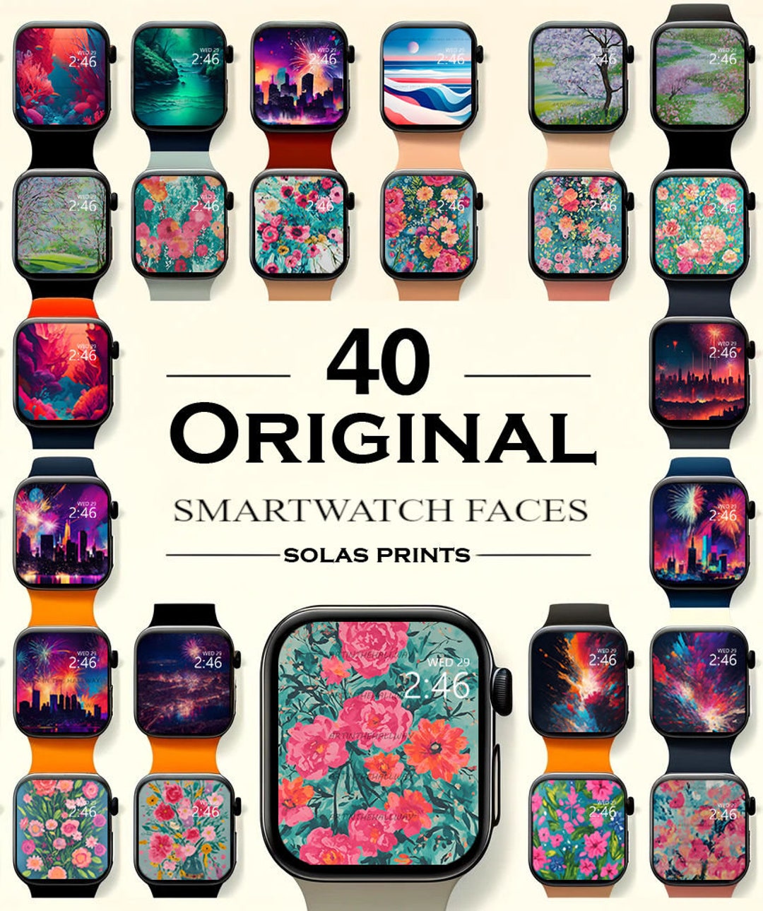 Minimalist Boho Watch Face Modern Digital Download Art Smartwatch ...