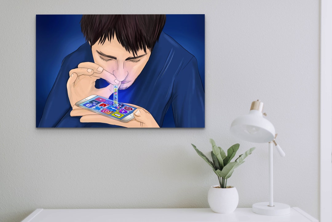 Social Media Addiction Wall Art, Social Media Addiction Awareness ...