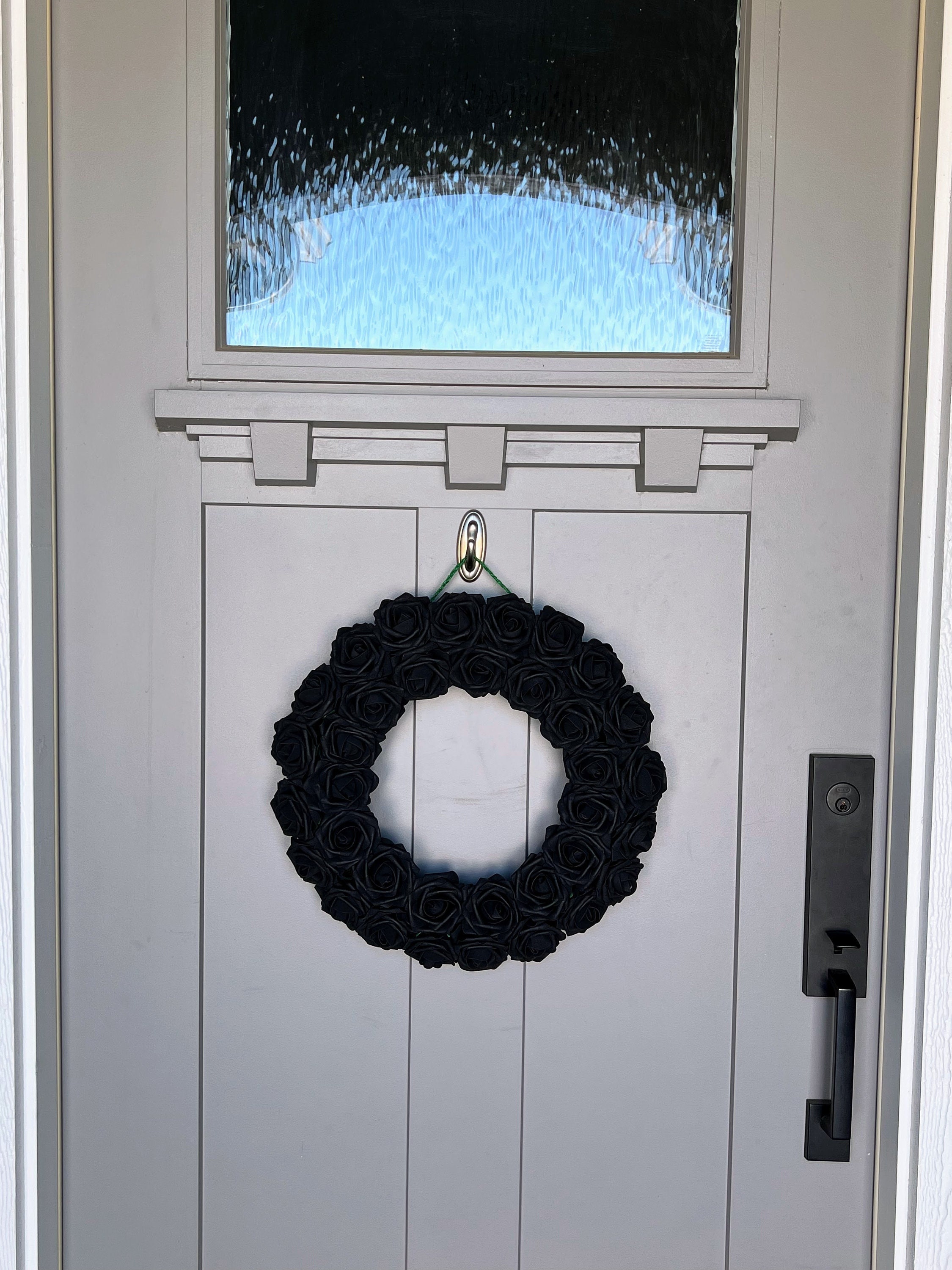 Jet Black Rose Wreath Circle Options Heart Options - Etsy