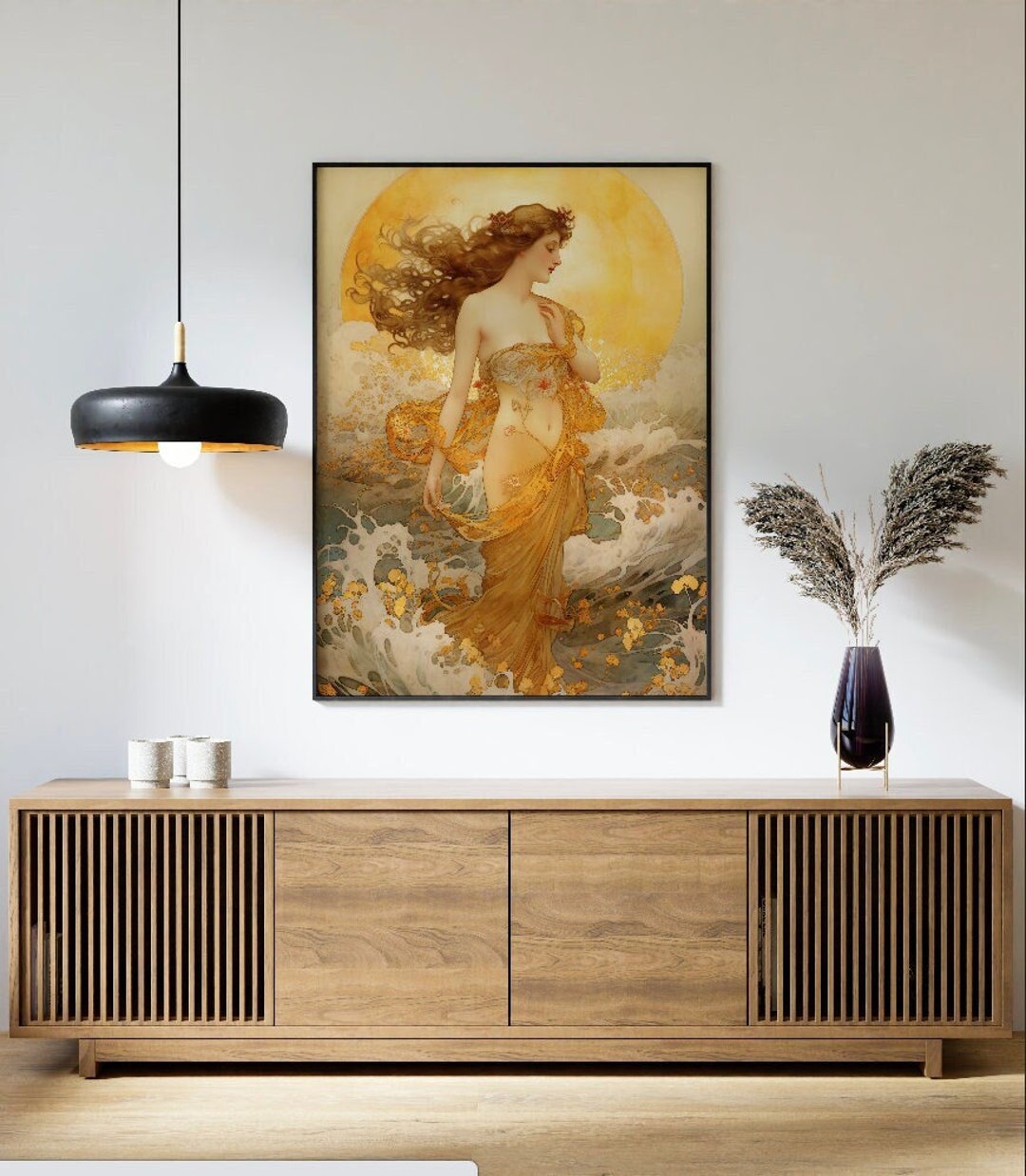 Venus Rising Out of the Sea Enchanting Golden Portrait Goddess Print ...