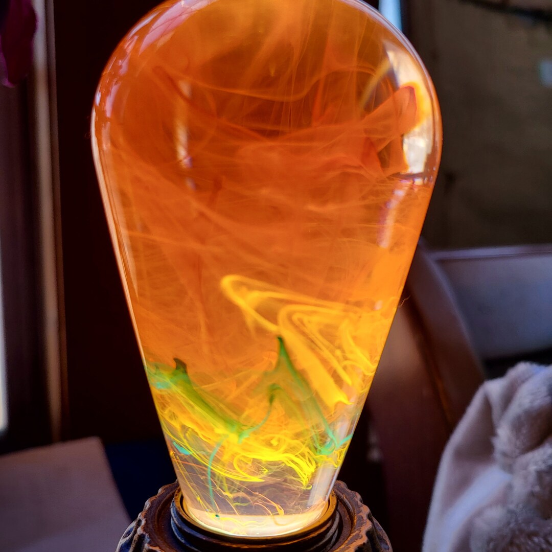 Flame Like LED Edison Light-bulb and Lamps, Handmade From Epoxy Resin ...