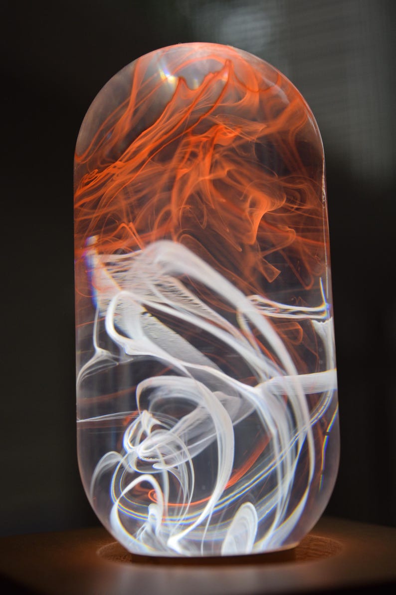 Ambient Art LED Lightbulb and Lamps, Red and White Design, Dorm Decor ...