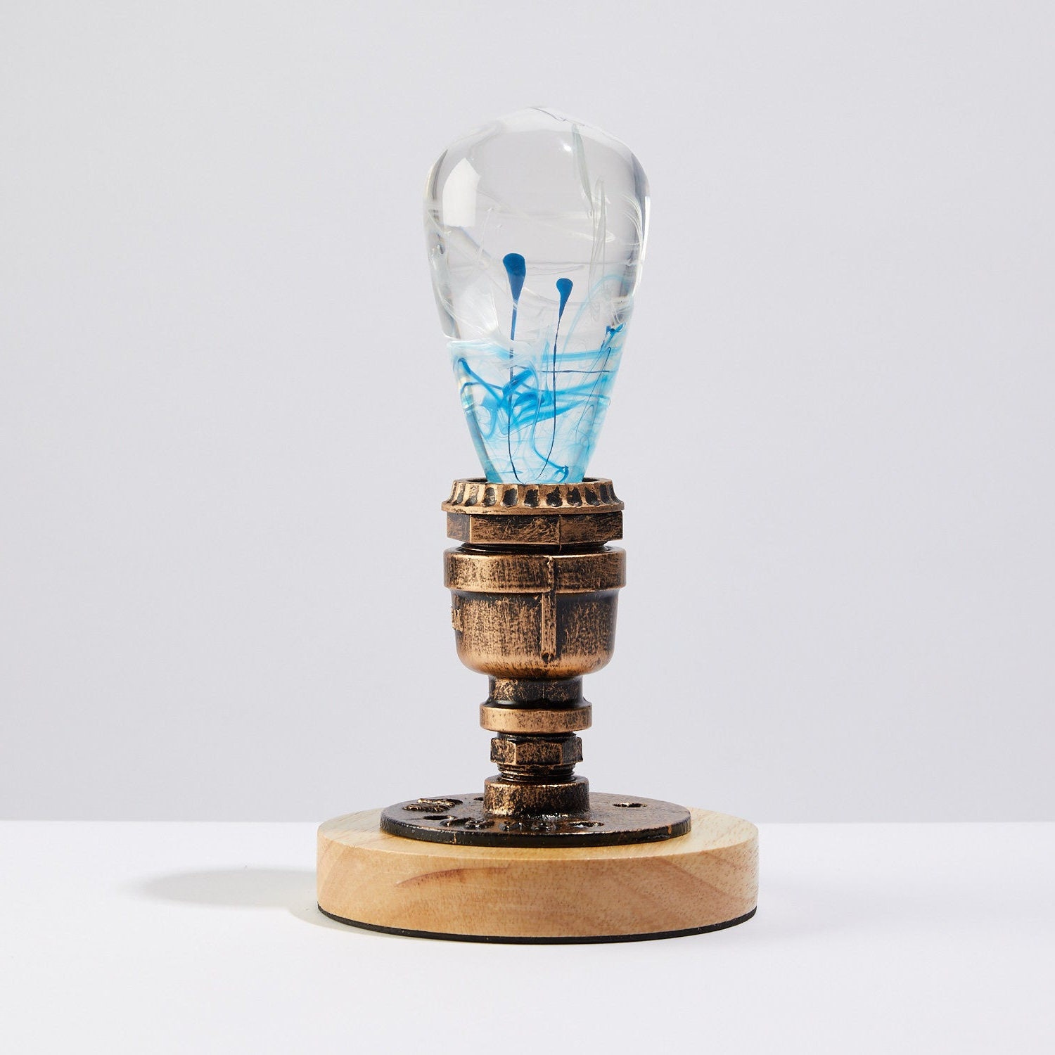 Edison Steampunk Light-bulb and Lamps, Peaceful White and Blue Design ...