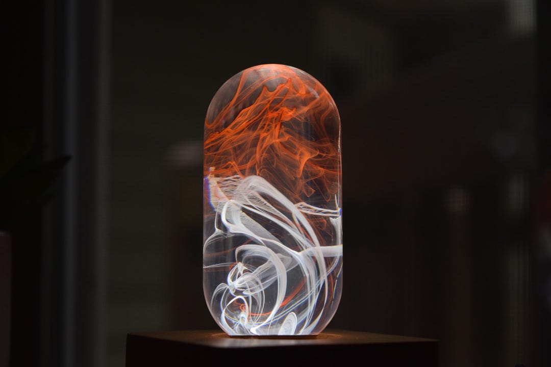 Ambient Art LED Lightbulb and Lamps, Red and White Design, Dorm Decor ...