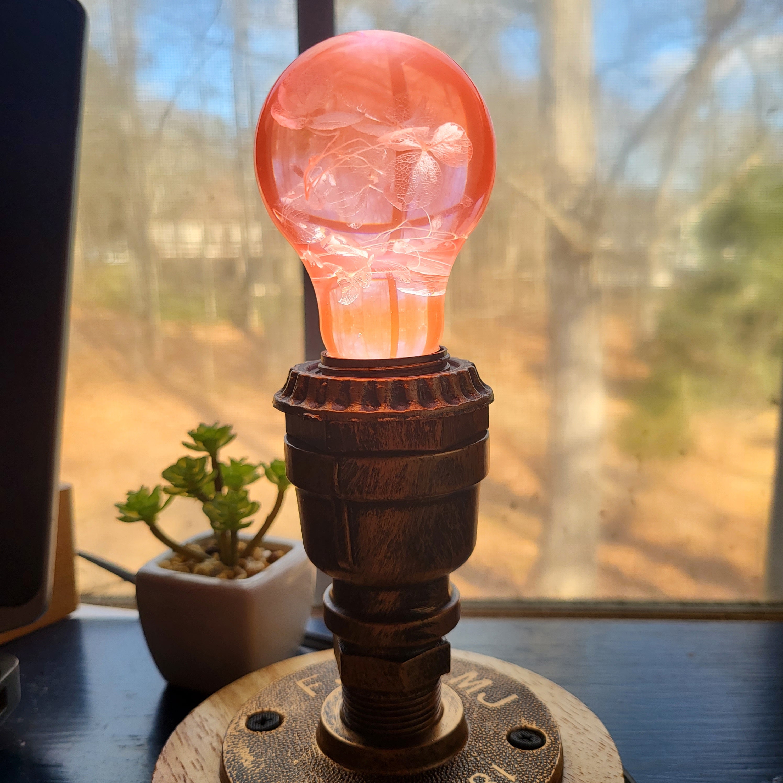 Flower Lightbulb and Lamps, Gift for Her, Bedside Nightstand Lamp ...