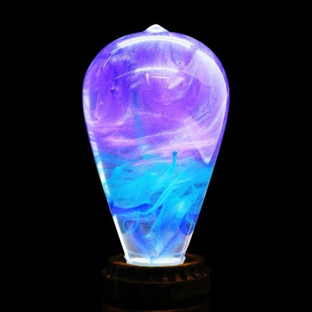 Abstract Art Resin Light-bulb and Lamps Magical Blue and - Etsy