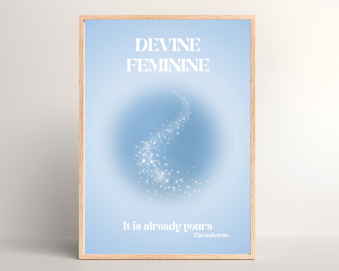 Set of 6 Prints, Blue Gallery Wall Art, Blue Angel Number Aura Poster ...