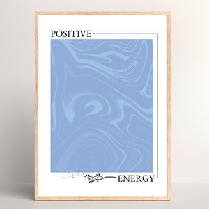 Blue Positive Aura Posters, Set of 3 Affirmation Poster, Spiritual Wall ...