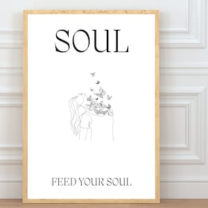 Mind Body Soul, Set of 3 Aura Poster, Living Room Poster, Positive ...