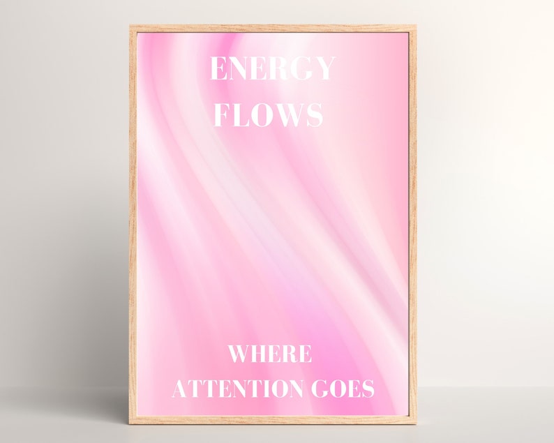 Pink Angel Aura Poster Set, Set of 3 Affirmation Poster, Spiritual Wall ...