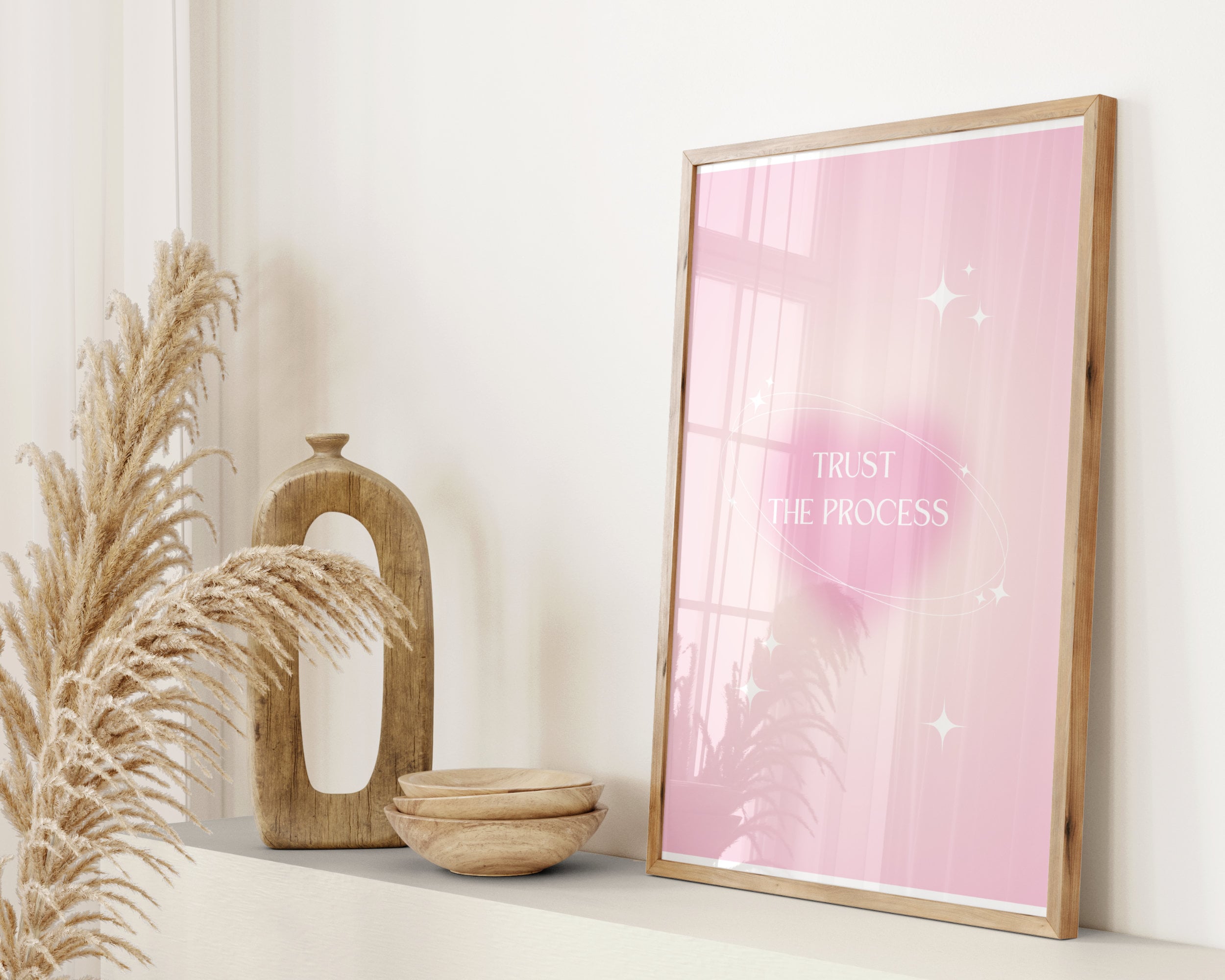 Pastel Pink Prints, Self Love Posters, Pink Angel Aura Poster, Set of 3 ...