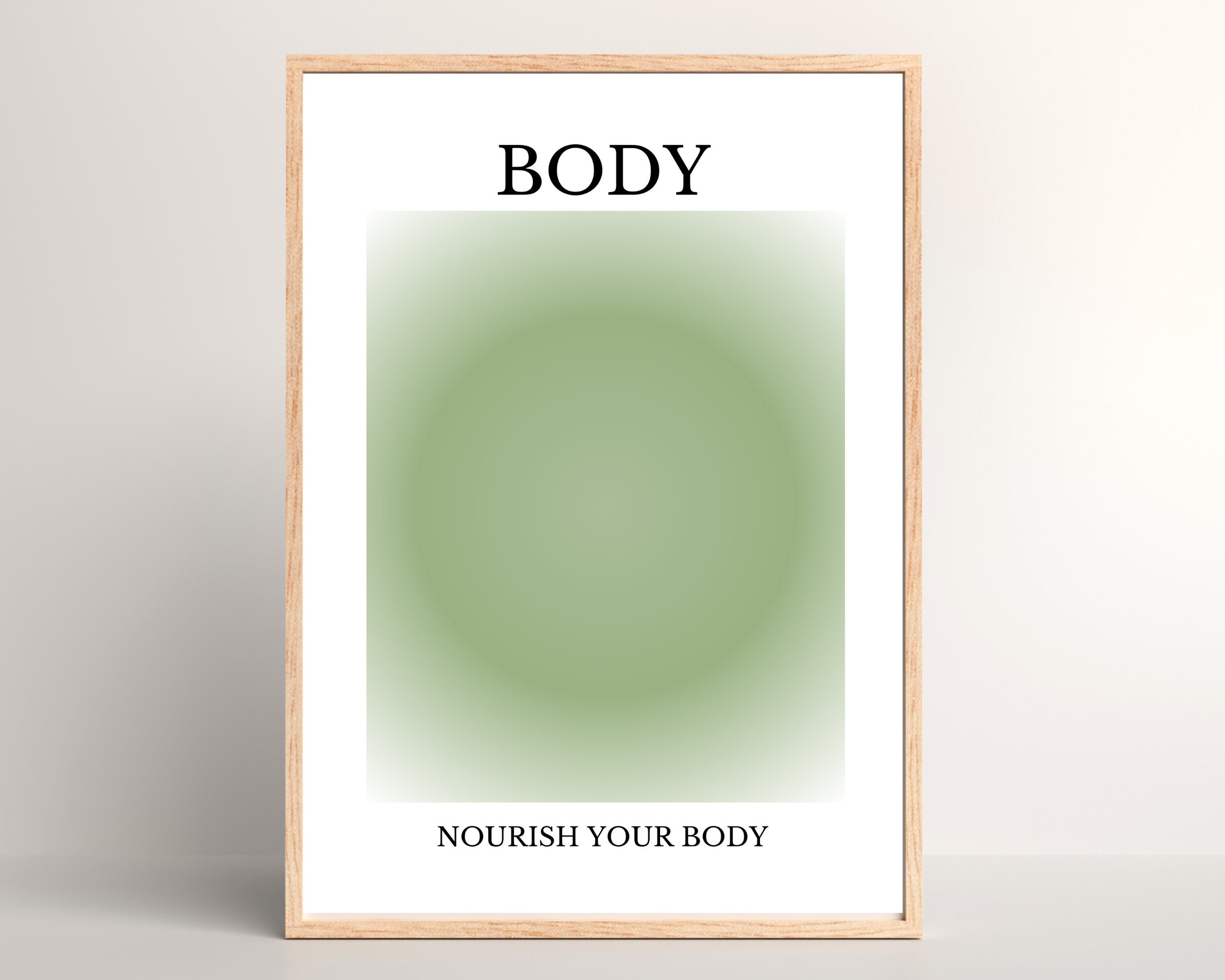 Sage Green Mind Body Soul Aura Poster, Set of 3 Affirmation Poster ...