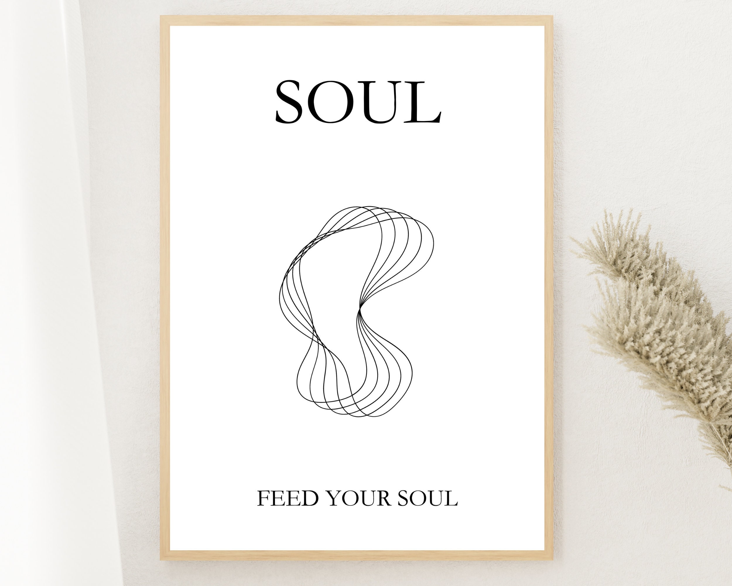 Mind Body Soul, Set of 3 Line Art Print, Trendy Spiritual Wall Art ...