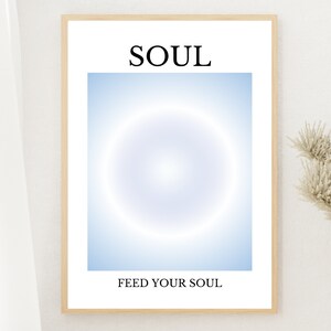 Mind Body Soul Poster, Blue Angel Aura Poster Set, Set of 3 Affirmation ...