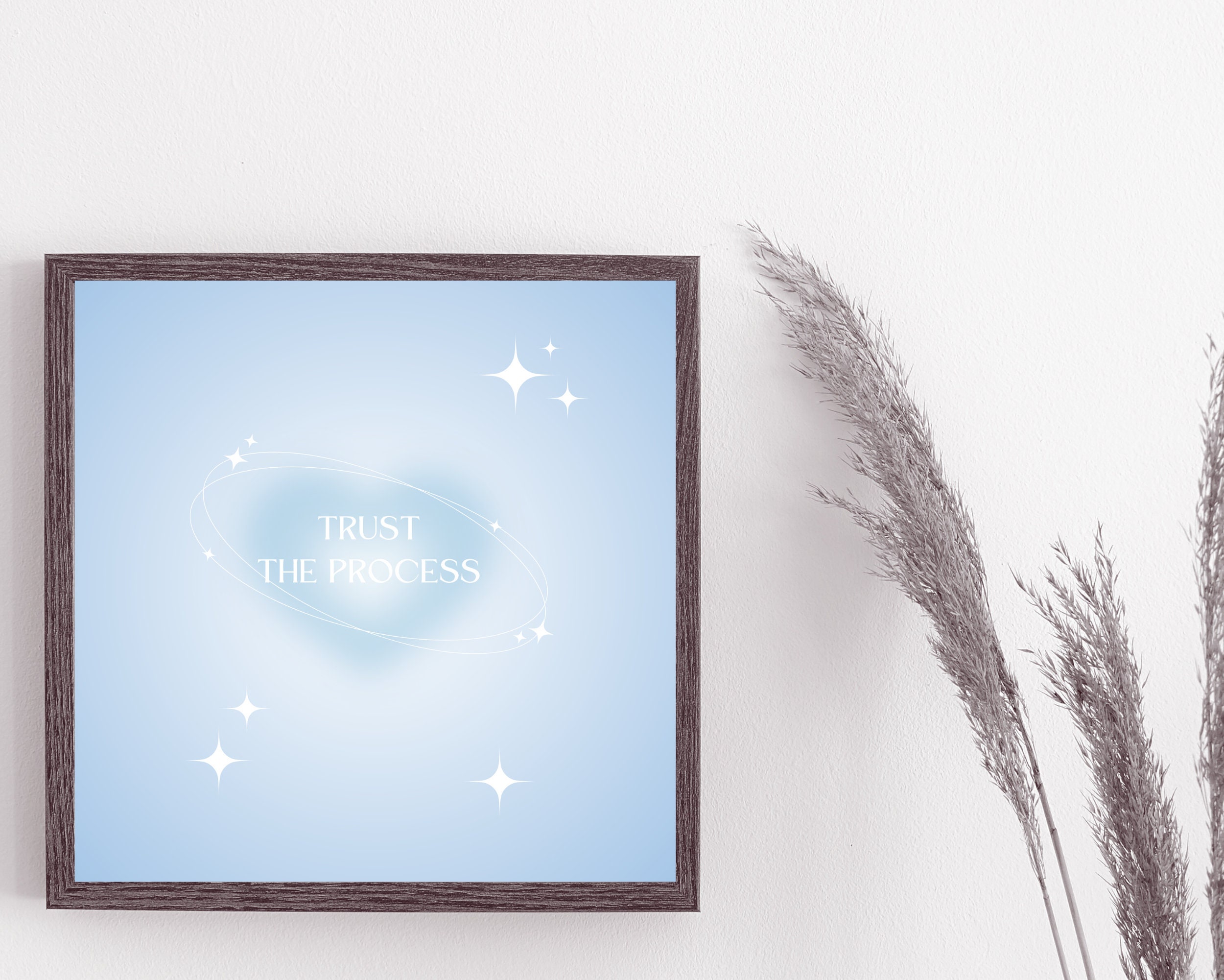Set of 6 Prints, Blue Gallery Wall Art, Blue Angel Number Aura Poster ...