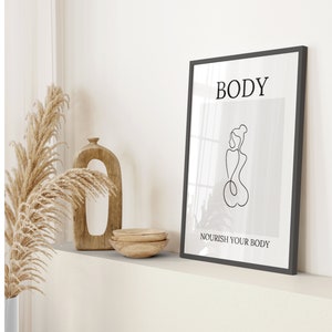 Mind Body Soul, Set of 3 Line Art Print, Trendy Spiritual Wall Art ...