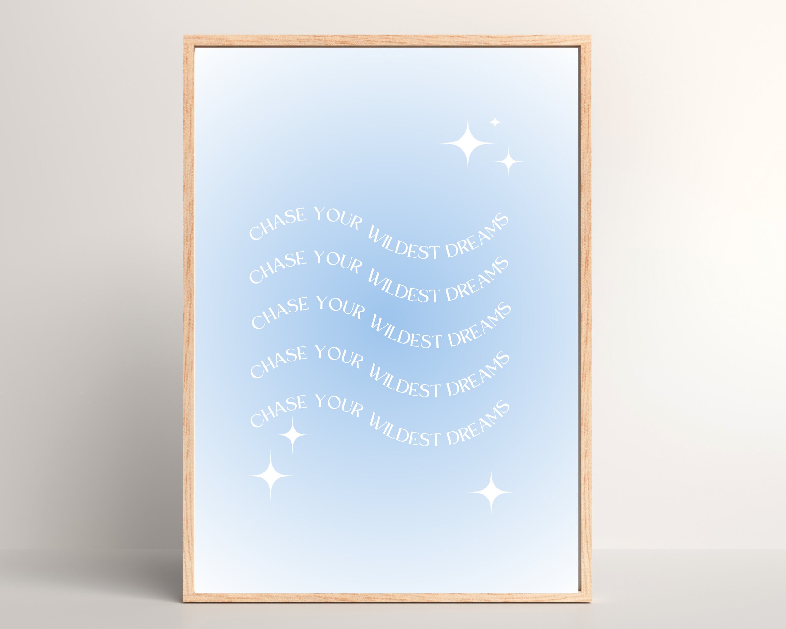 Set of 6 Prints, Blue Gallery Wall Art, Blue Angel Number Aura Poster ...