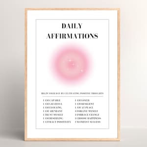 Pastel Pink Angel Aura Poster Set, Set of 3 Affirmation Poster ...