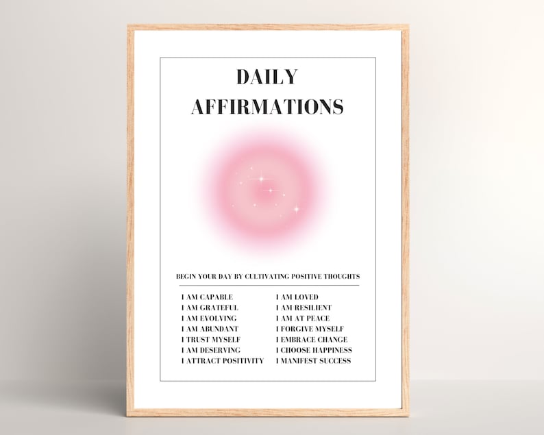 Pastel Pink Angel Aura Poster Set, Set of 3 Affirmation Poster ...