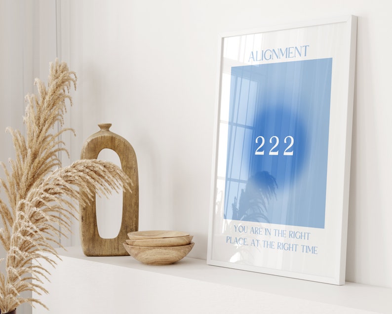 Blue Aura Poster, Angel Number 111, 222, 333, Set of 3 Affirmation ...