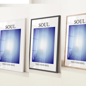 Mind Body Soul Poster, Blue Angel Aura Poster Set, Set of 3 Affirmation ...