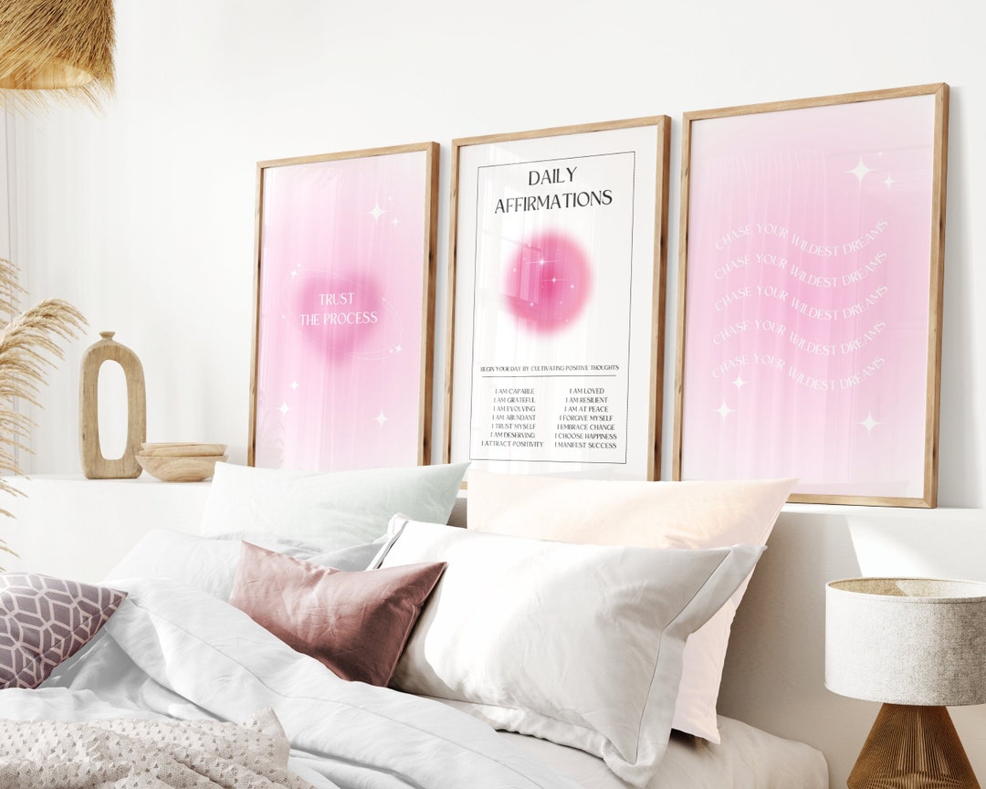 Hellrosa Drucke, Selbstliebe Poster, rosa Engel Aura Poster, 3er-Set ...