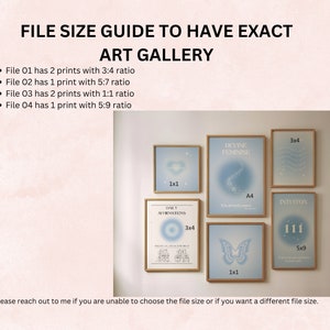 Set of 6 Prints, Blue Gallery Wall Art, Blue Angel Number Aura Poster ...