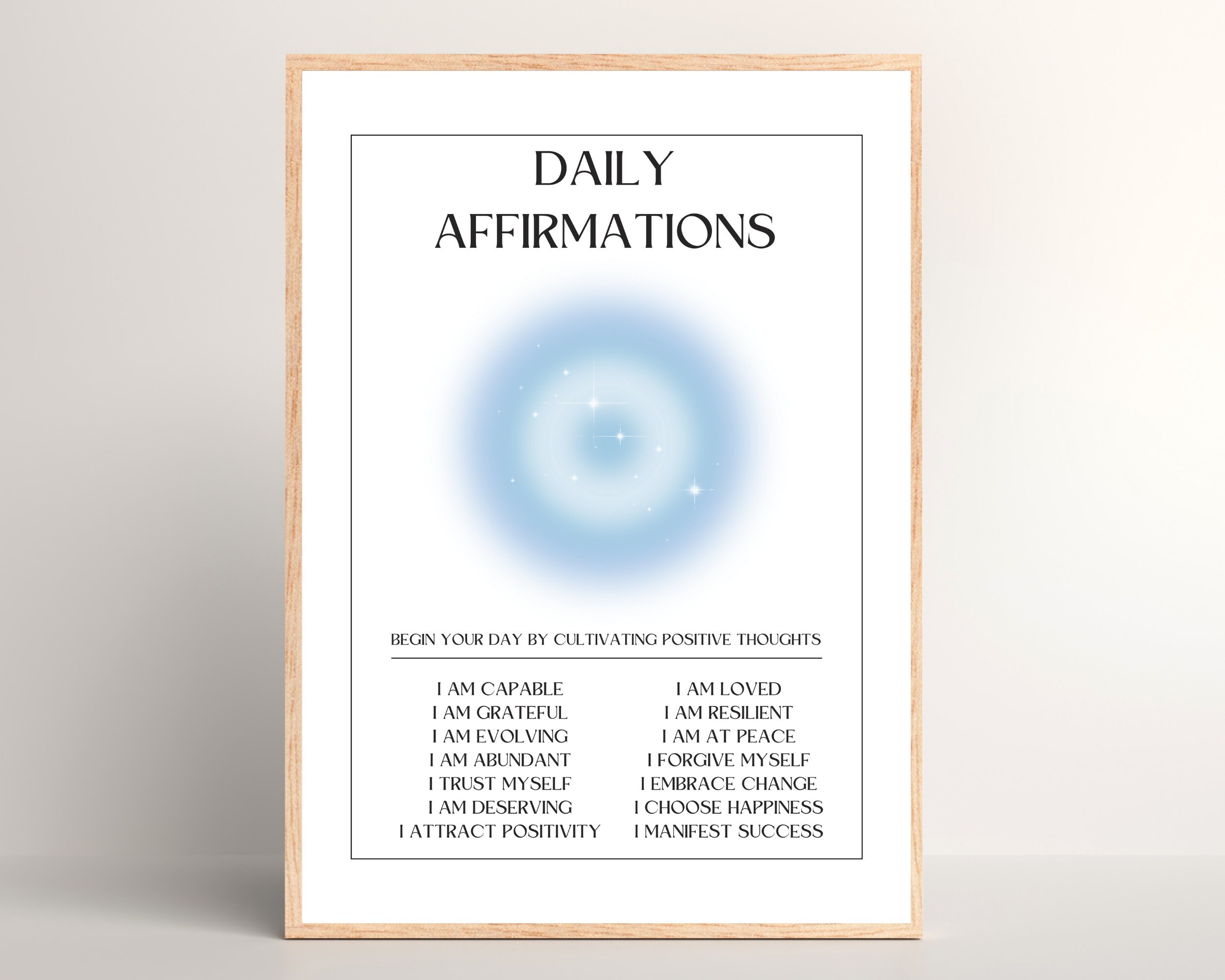 Set of 6 Prints, Blue Gallery Wall Art, Blue Angel Number Aura Poster ...