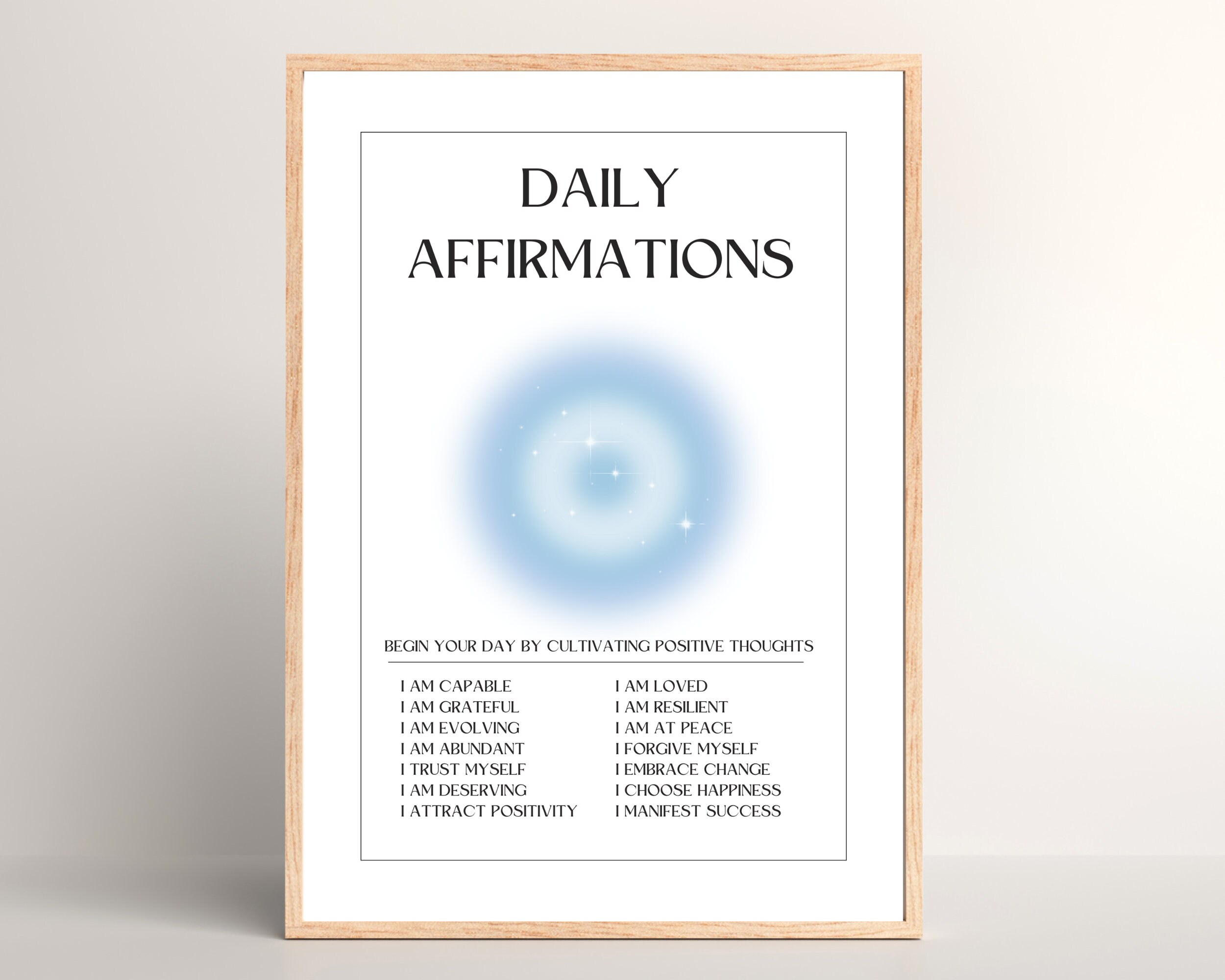 Light Blue Prints, Self Love Posters, Blue Angel Aura Poster Set, Set ...
