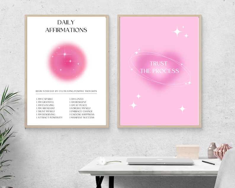 Set of 3 Positive Aura Poster Positive Affirmation Poster - Etsy