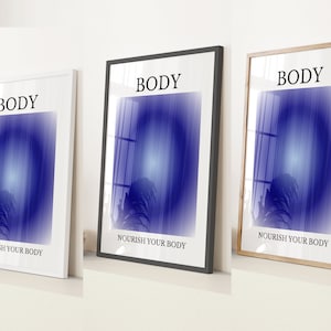 Mind Body Soul Poster, Blue Angel Aura Poster Set, Set of 3 Affirmation ...