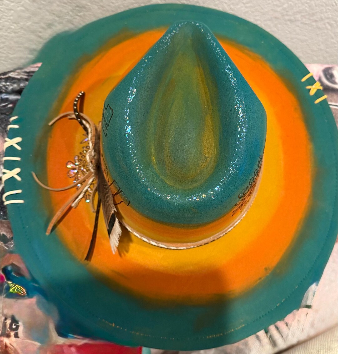 Hand-painted Desert Ride Hat: One-of-a-kind Horse Design - Etsy