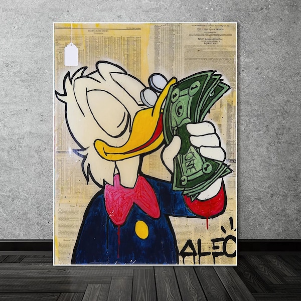 Donald Duck Money Art - Etsy