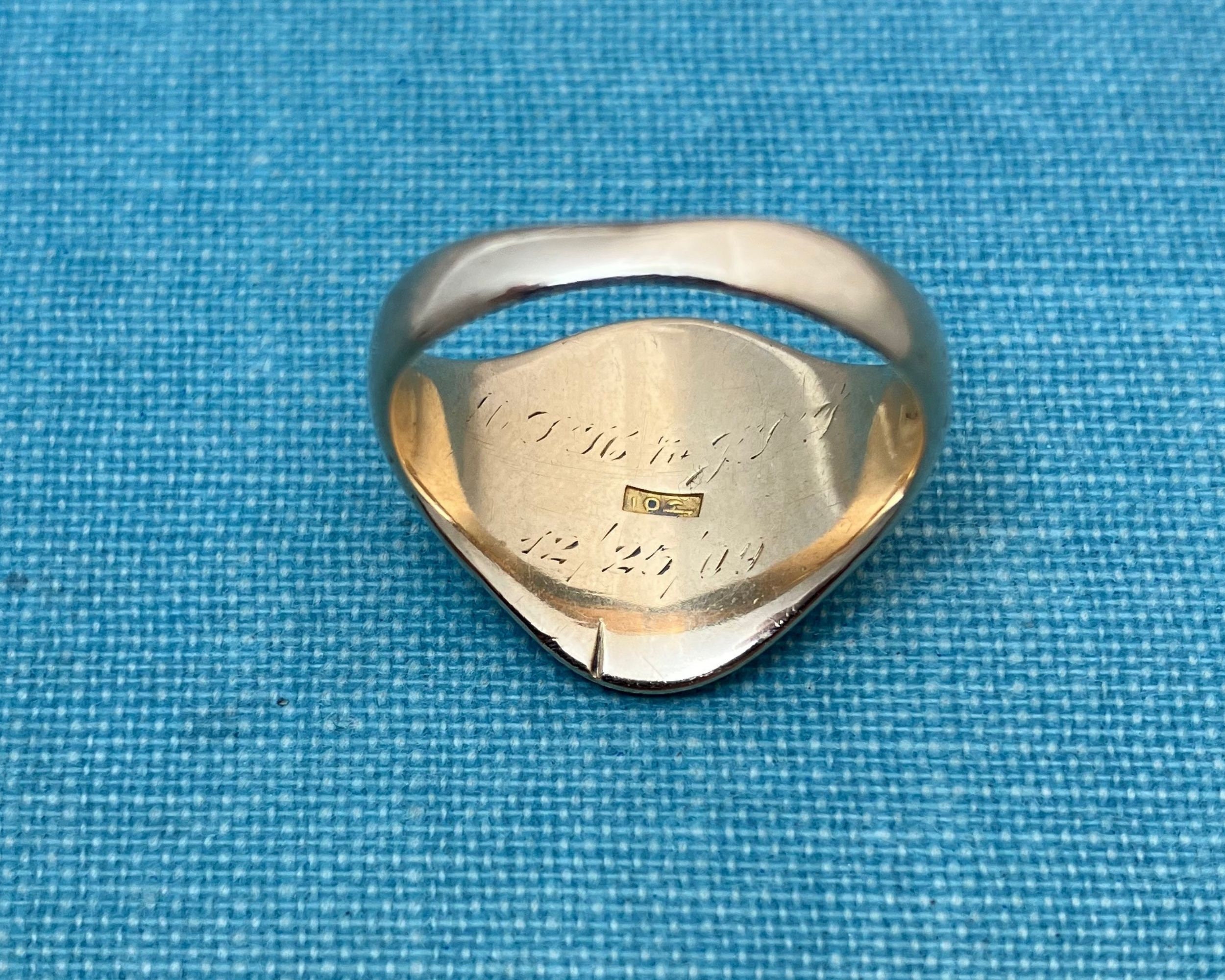 Antique Signet Ring 10K Yellow Gold Circa 1909 - Etsy