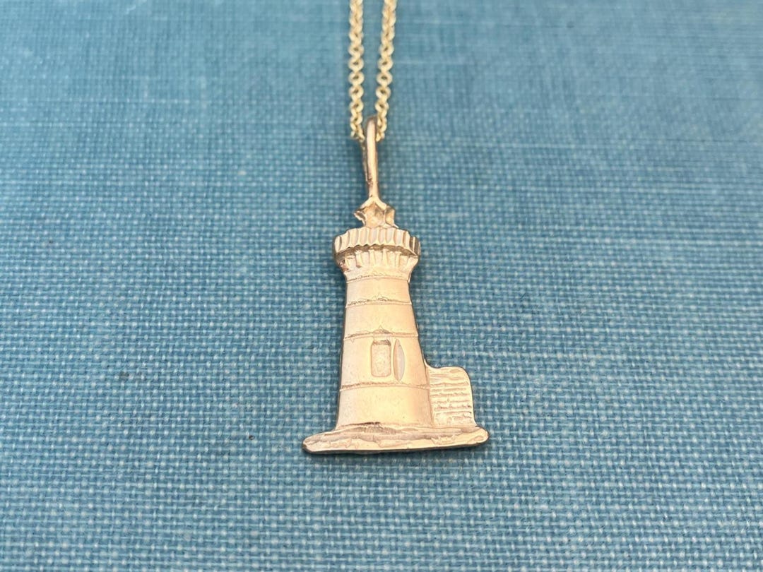 Vintage Lighthouse Solid 14K Gold Pendant With Optional 18 Inch Chain ...