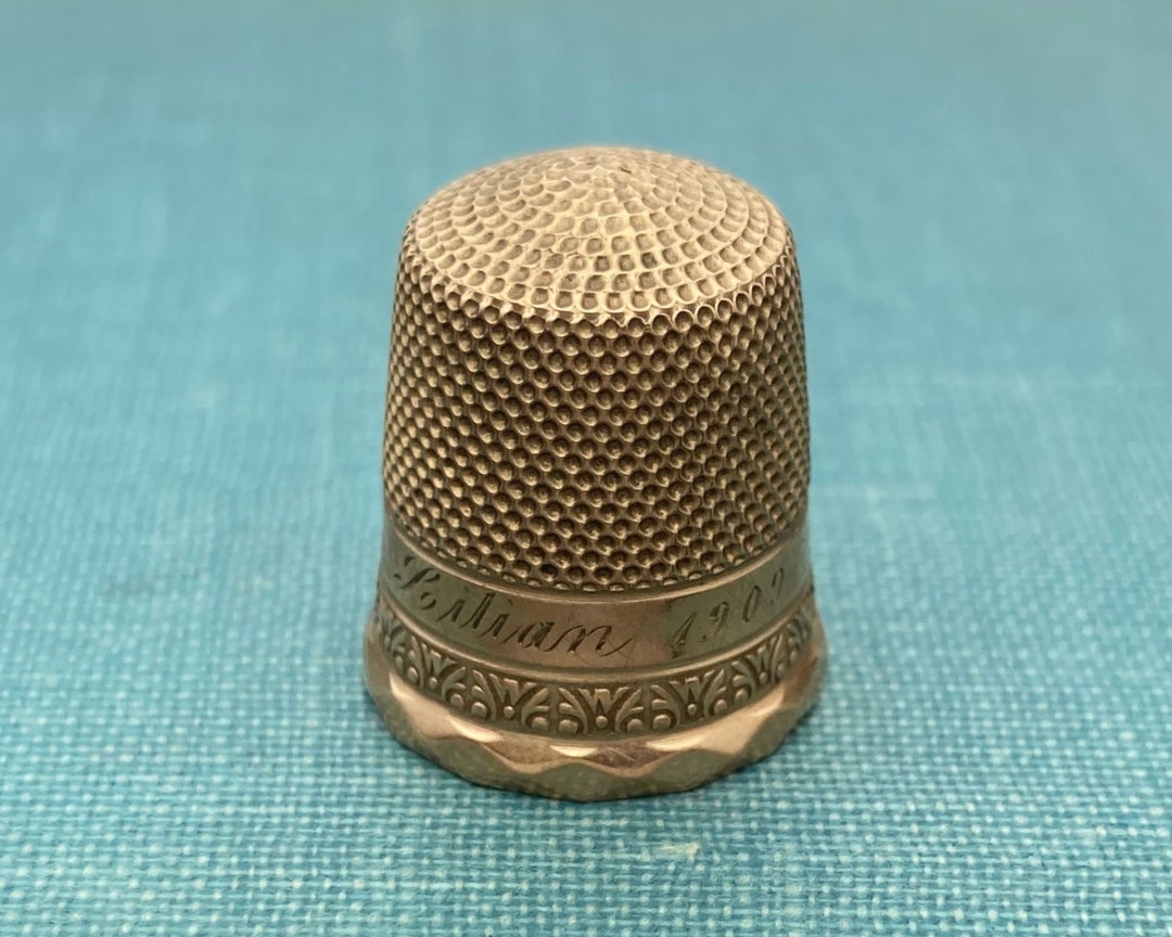 Antique Yellow Gold Thimble in Basket - Etsy