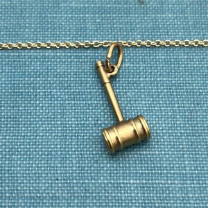 Vintage Gavel 14K Yellow Gold Charm/pendant With Optional 18 Inch Chain ...