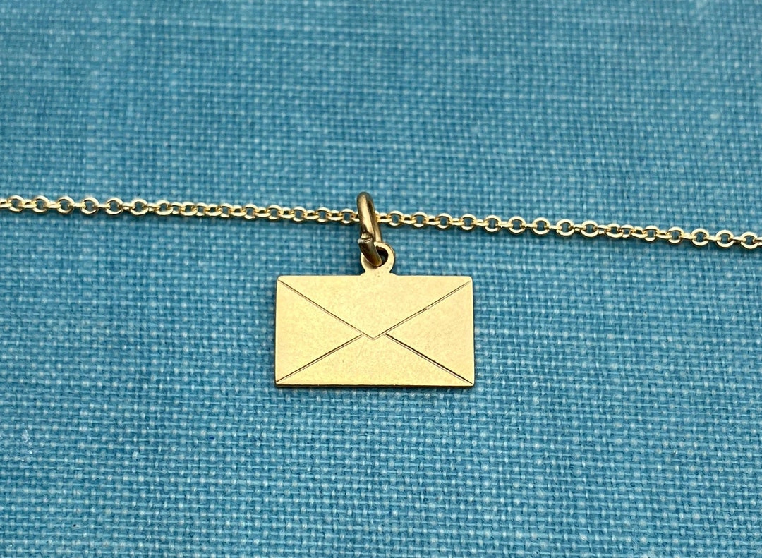 Vintage Love Letter/envelope Mail Charm or Pendant 14 Yellow Gold With ...