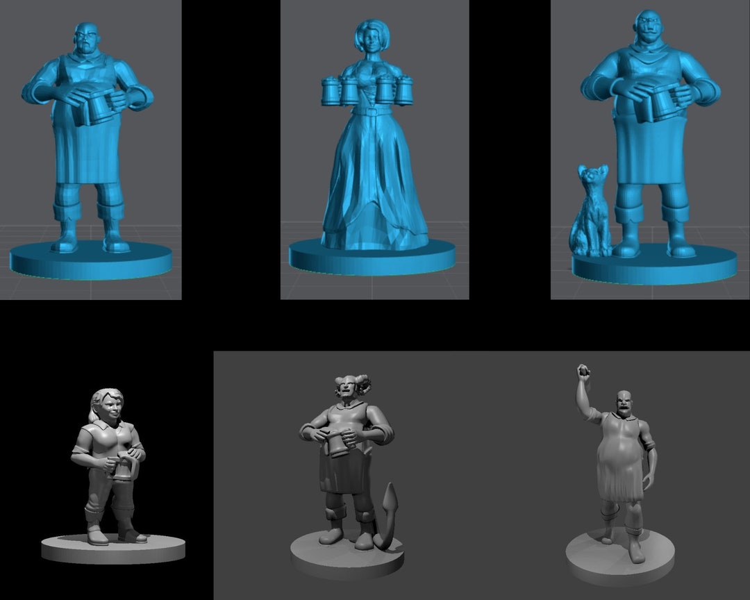 Commoner Tavern Staff Miniature for Dnd Pathfinder and Other - Etsy