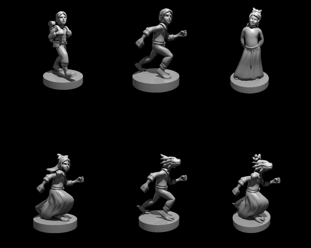 Commoner Children Miniature for Dnd Pathfinder and Other Ttrpgs - Etsy