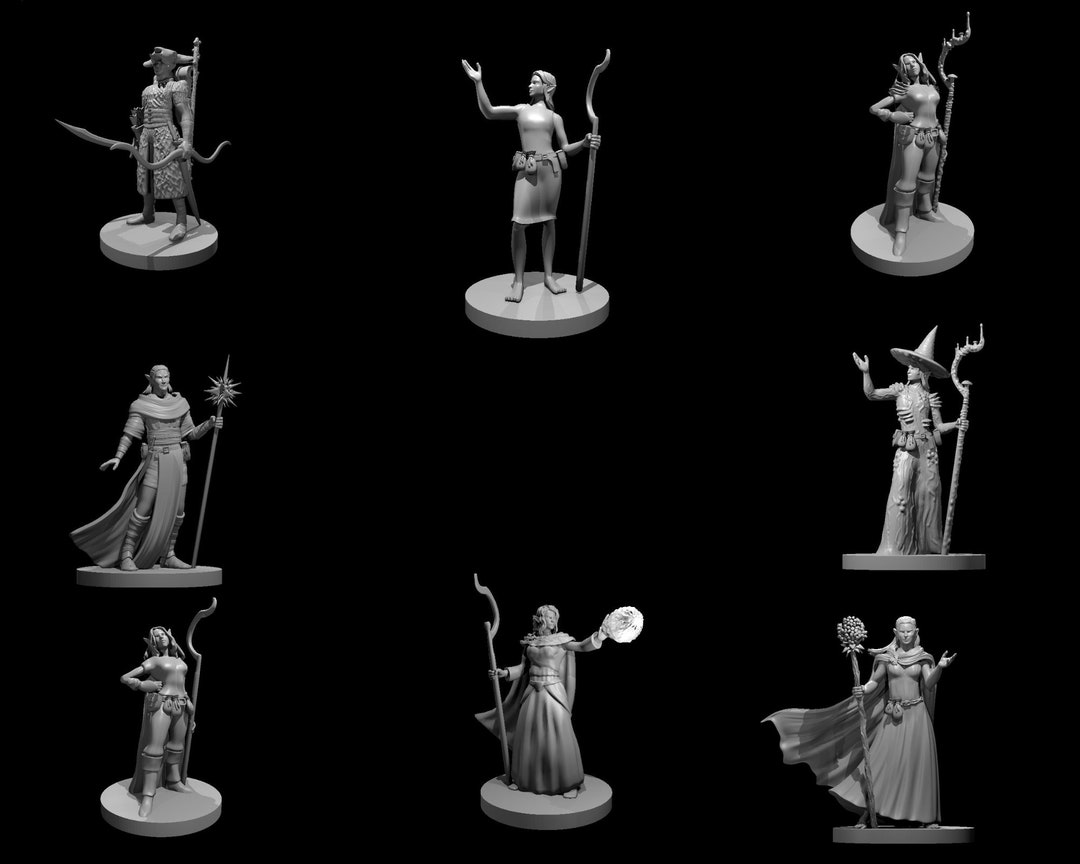 Elf Druid Miniature for Dnd Pathfinder and Other Ttrpgs - Etsy