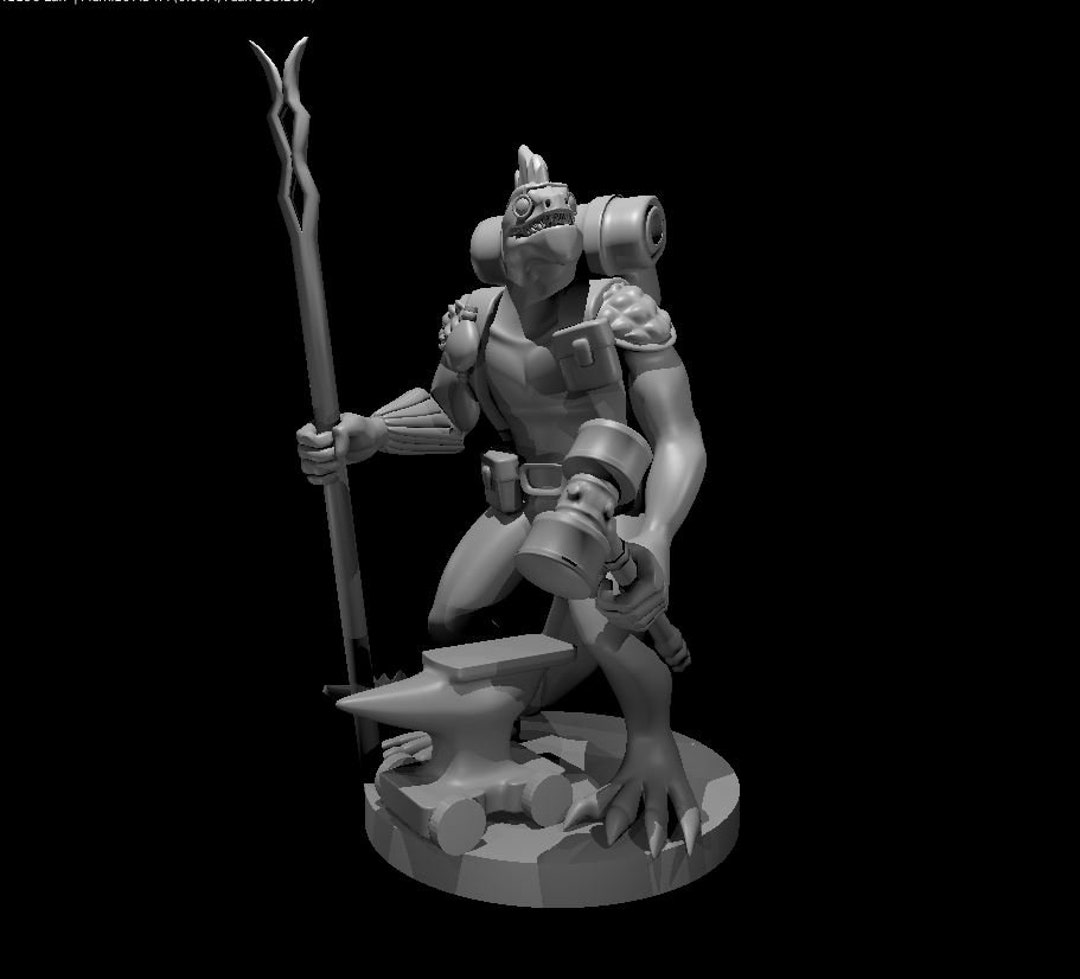 Lizardfolk Artificer Miniature for Dnd Pathfinder and Other - Etsy