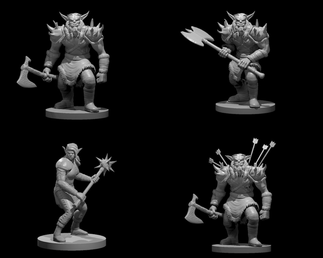 Bugbear Barbarian Miniature for Dnd Pathfinder and Other Ttrpgs - Etsy
