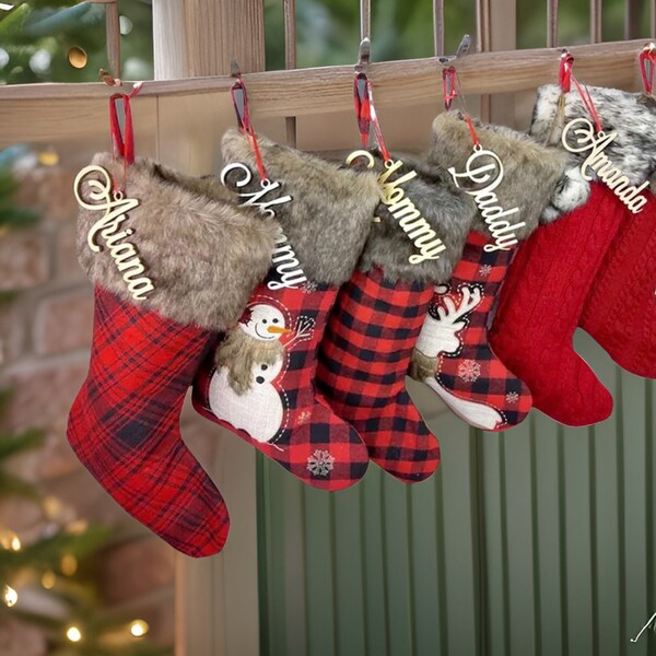 Stocking Name Tag - Etsy