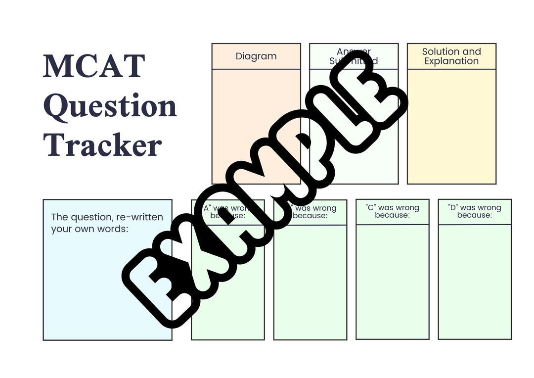 MCAT Question Tracker - Watch Me MCAT Multiple Choice Question Practice ...
