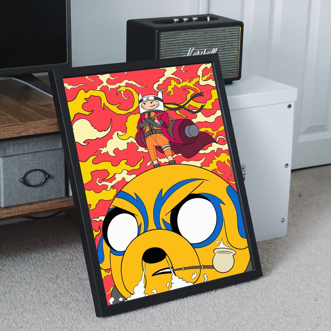 Naruto Adventure Time Fin Uzumaki Fan Wall Artadventure - Etsy UK