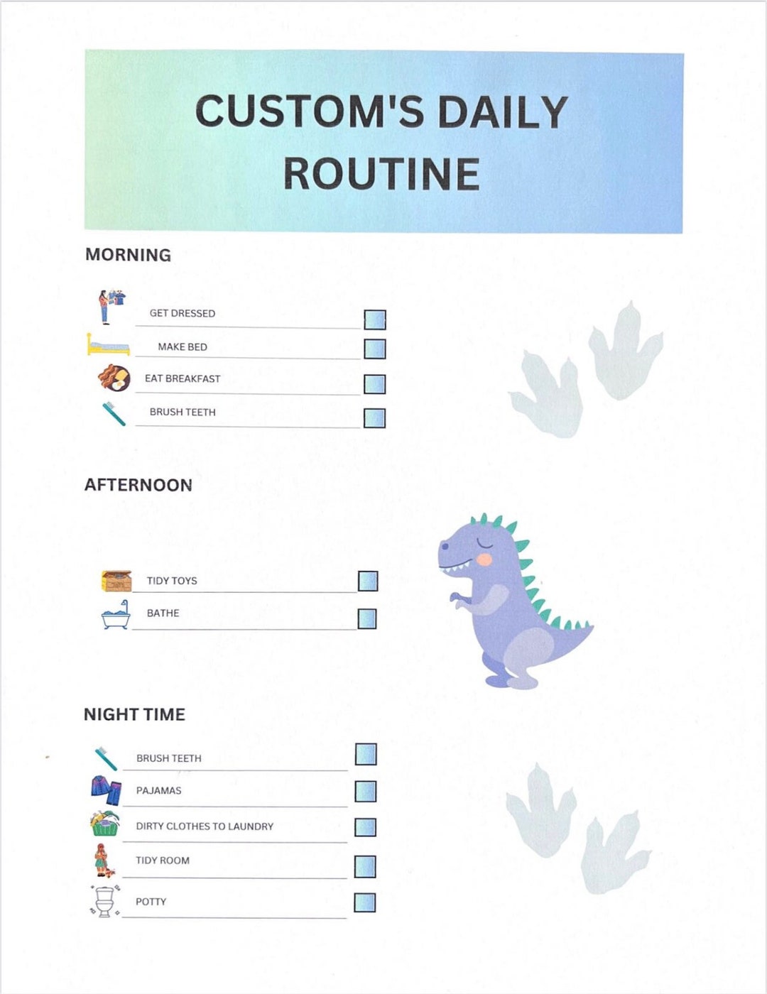Visual Toddler Daily Routine - Etsy