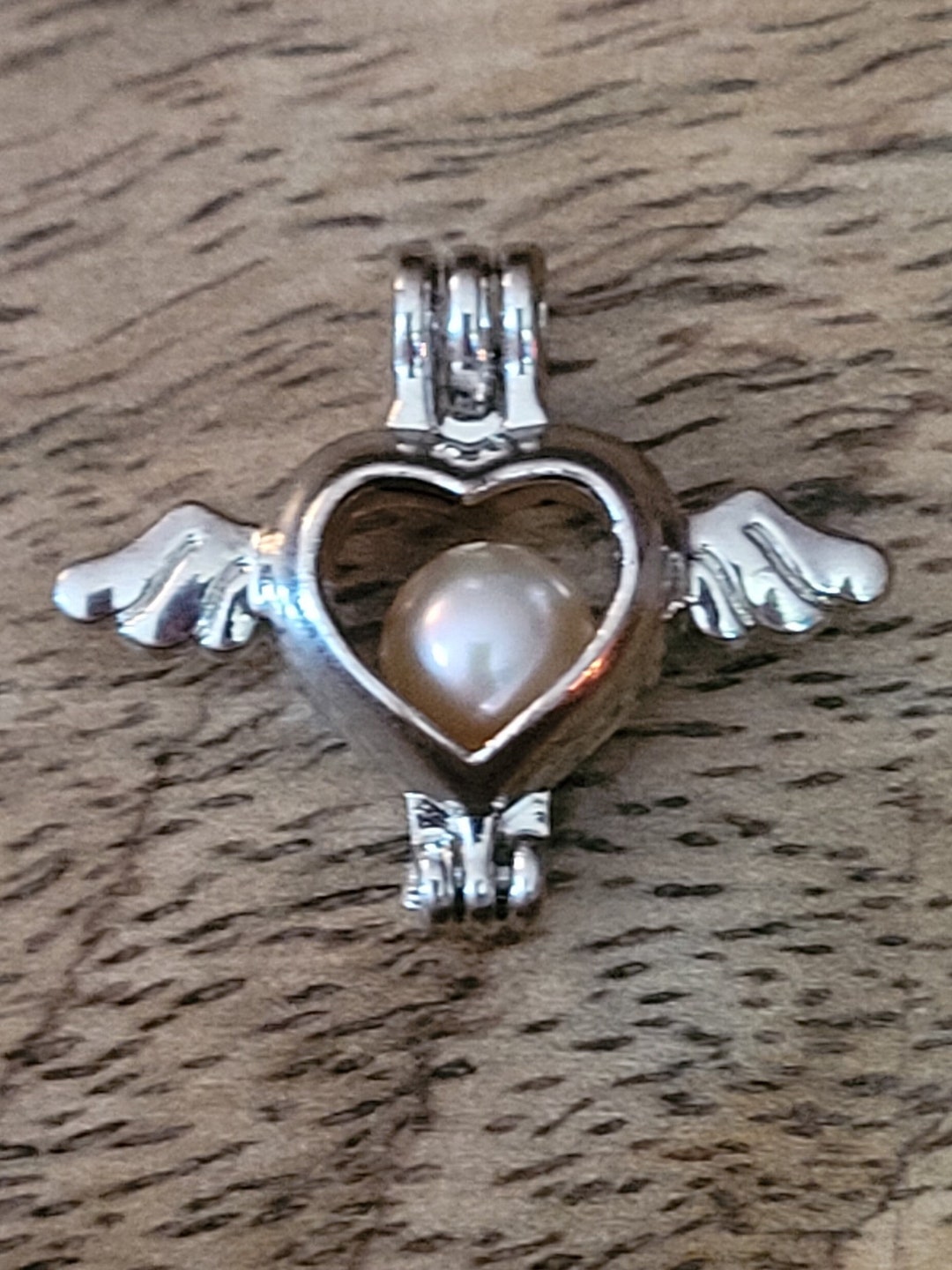 Heart With Wings Cage Pendant Heavenly Peace on Earth. Let It Be a ...