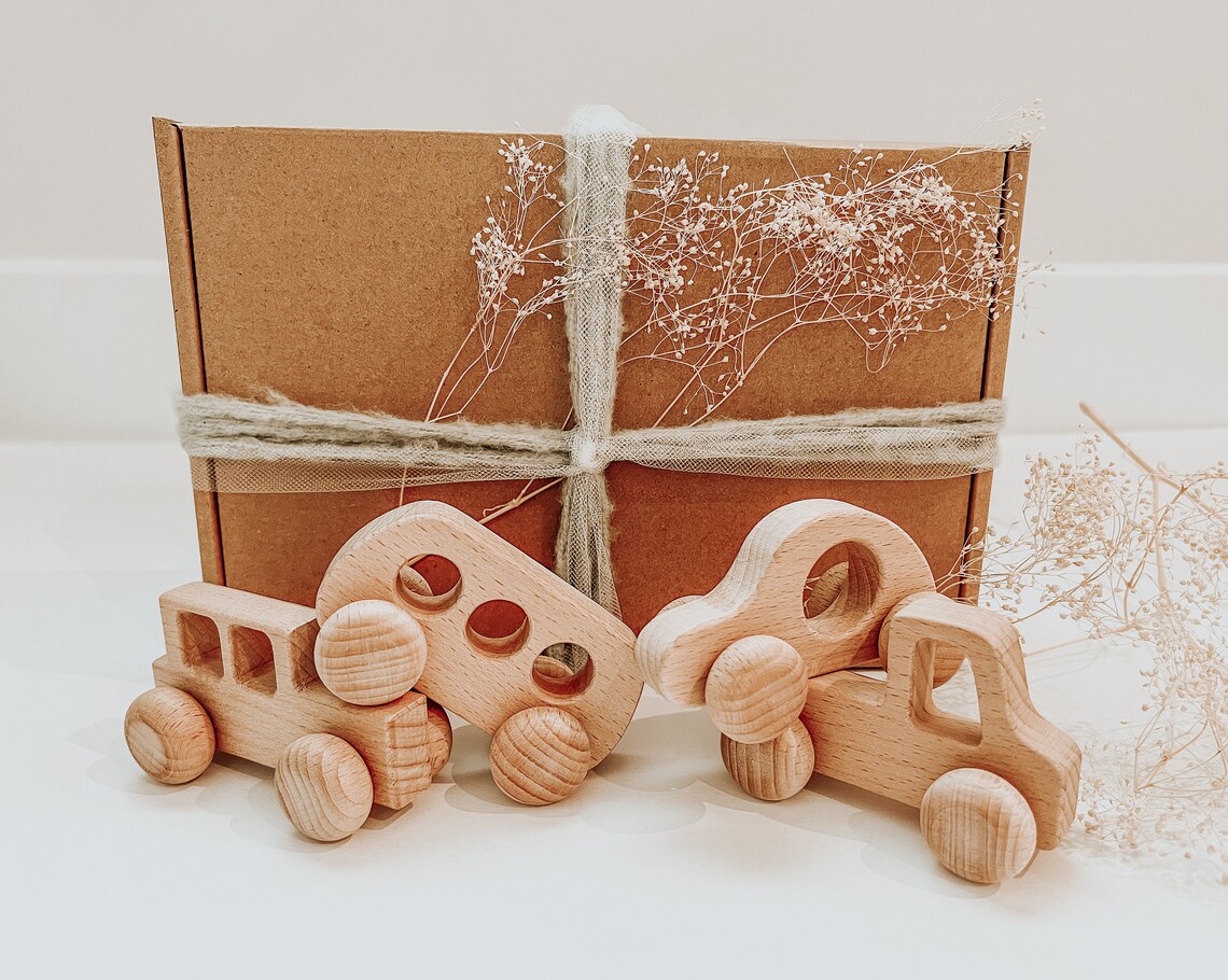 Wooden Car Set: Personalized Montessori Toy, Nursery Decor - Etsy