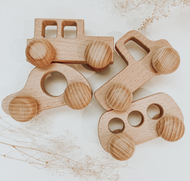 Wooden Car Set: Personalized Montessori Toy, Nursery Decor - Etsy